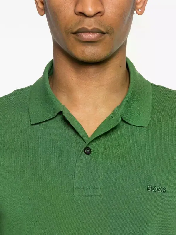BOSS Pallas Button Embroidered Polo Shirt