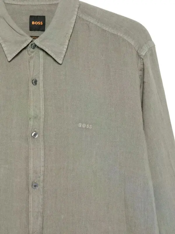 BOSS Buttoned Logo Shirt - Green