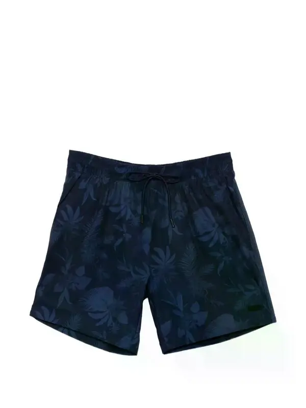 BOSS Floral Print Swim Shorts - Blue