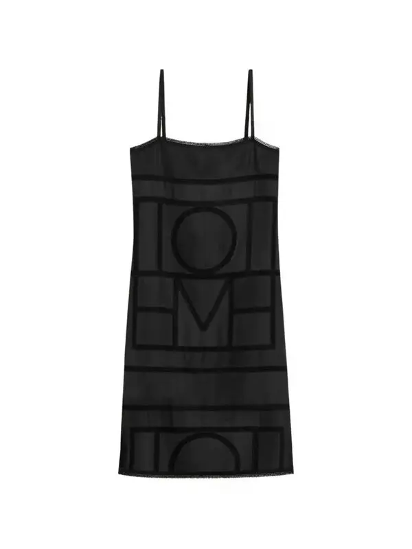 TOTEME Monogram-trim Midi Dress - Black