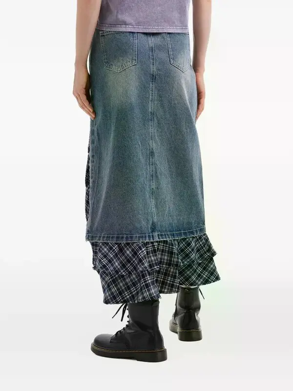 Izzue Checked Ruffled Skirt