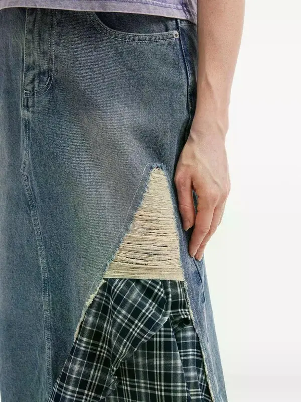 Izzue Checked Ruffled Skirt
