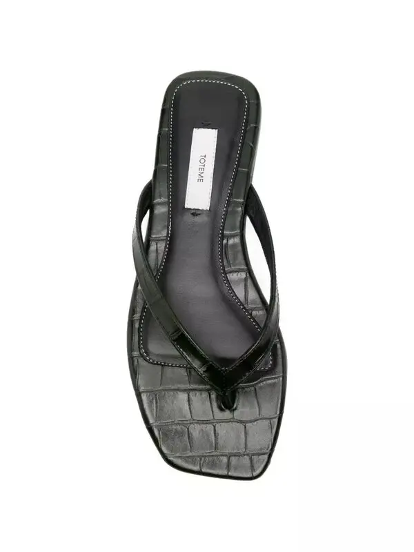 TOTEME Croc-embossed Flip Flops