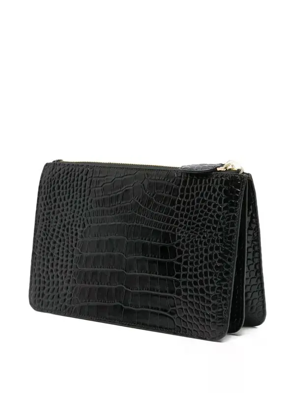 TOTEME Crocodile-embossed Threefold Clutch Bag - Black