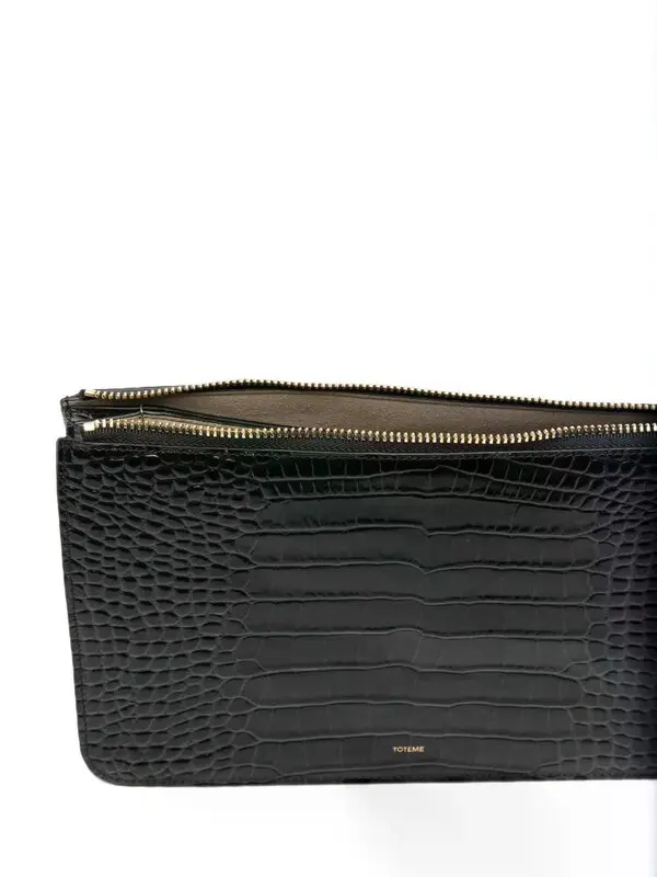 TOTEME Crocodile-embossed Threefold Clutch Bag - Black