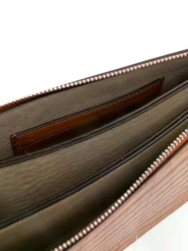 TOTEME Croco-embossed Threefold Clutch - Orange