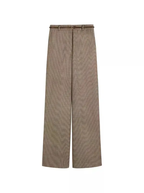 Max Mara Checked Belted Tailored Trousers