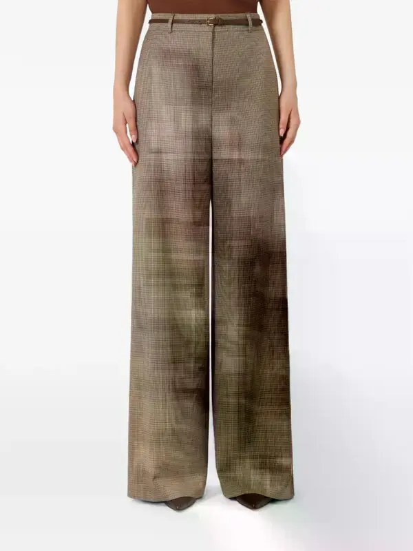 Max Mara Checked Belted Tailored Trousers
