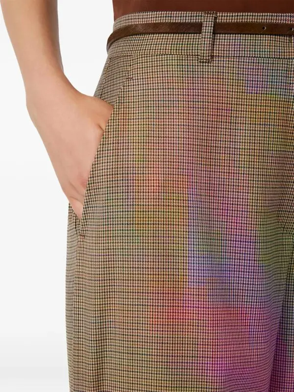 Max Mara Checked Belted Tailored Trousers
