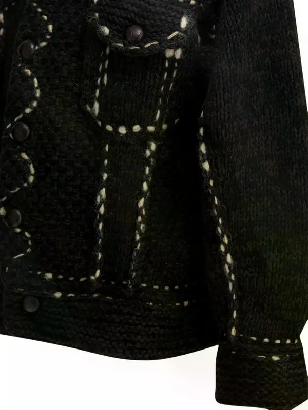 Kapital Button Trim Wool Cardigan