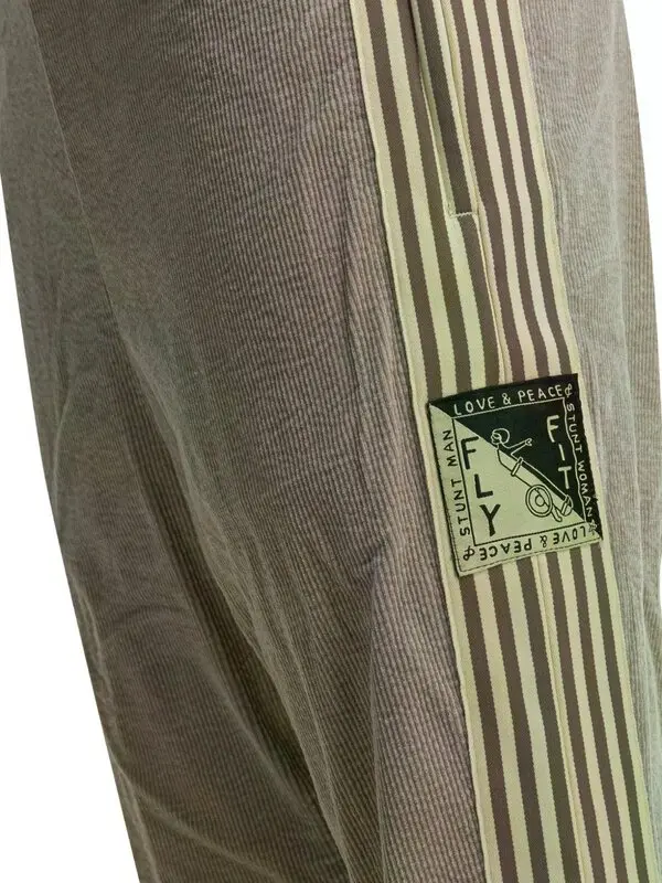 Kapital Stripe Appliqué Corduroy Trousers - Grey