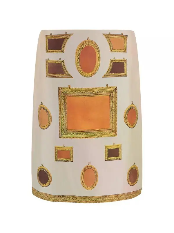 Versace Frame-print Mini Skirt - Neutrals