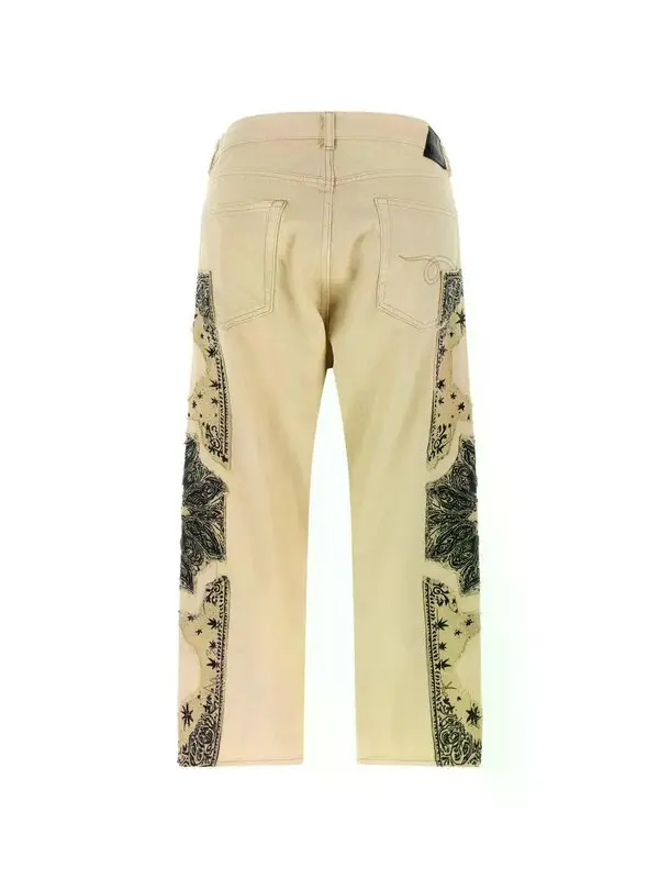 R13 X-bf Frayed Bandana-appliqué Jeans