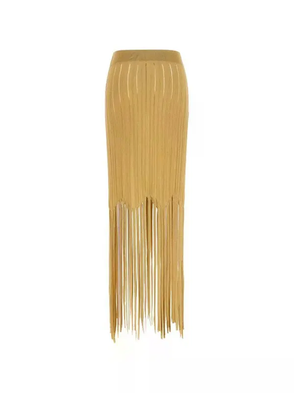 Balmain Midi Fringed Skirt