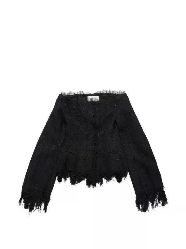 Matieres Fecales Fringed Long-sleeve Top - Black