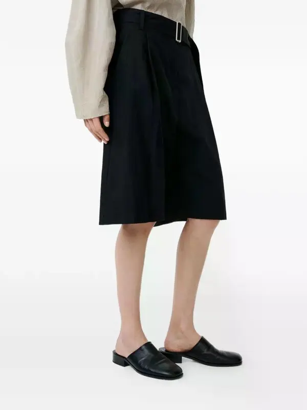 Studio Nicholson Creon Belted Pleated Shorts - Black