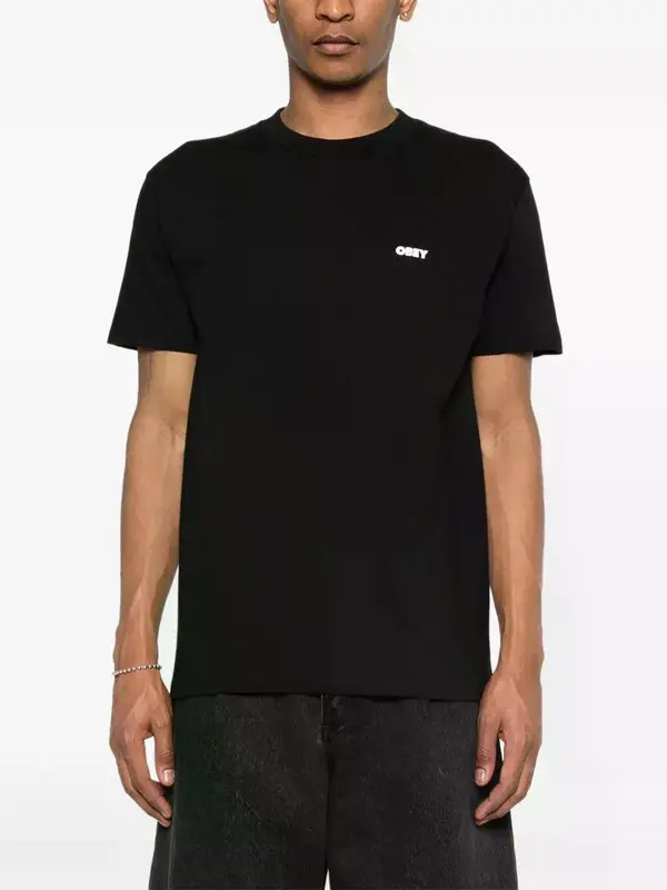 Obey Logo-detail T-shirt - Black