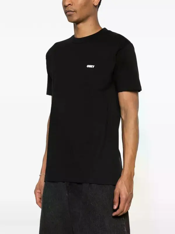 Obey Logo-detail T-shirt - Black