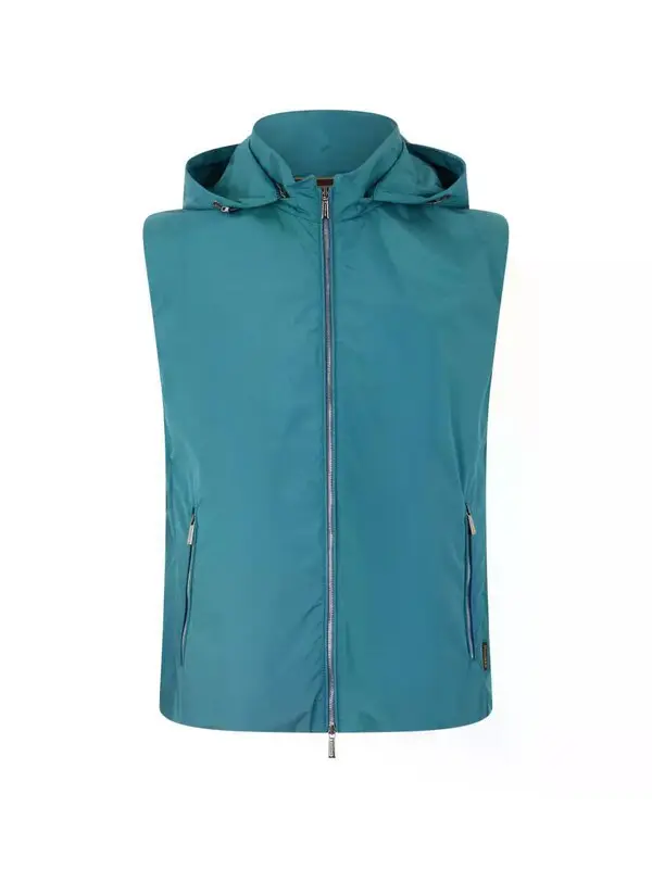 MOORER Hooded Zip Gilet