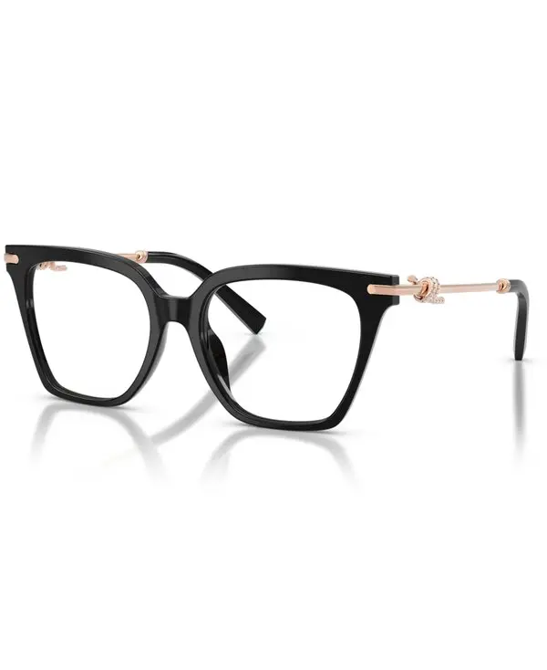Tiffany & Co. Square Eyeglasses With Embellished Temples - Black
