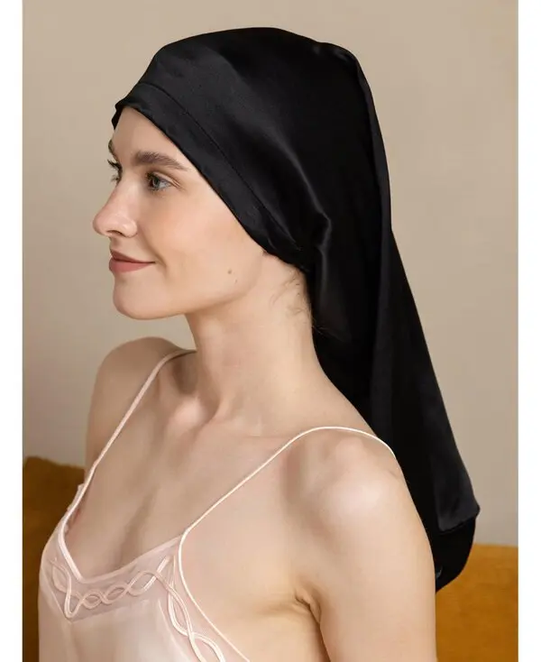 SILKSILKY Pure Silk Bonnet - Black
