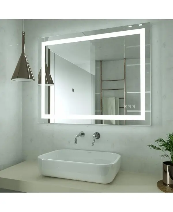 HAUSCHEN HOME 40 X 32 Inch Led Lighted Bathroom Mirror