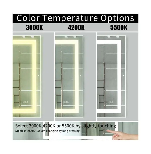 HAUSCHEN HOME 40 X 32 Inch Led Lighted Bathroom Mirror