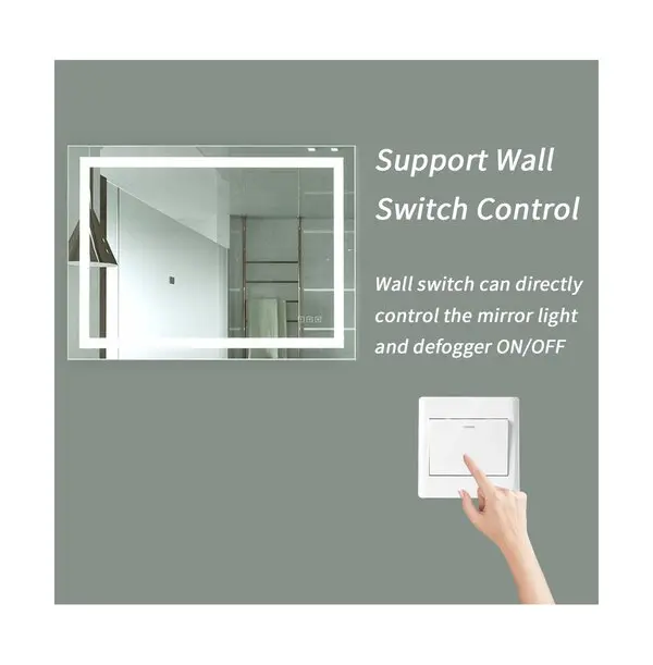 HAUSCHEN HOME 40 X 32 Inch Led Lighted Bathroom Mirror