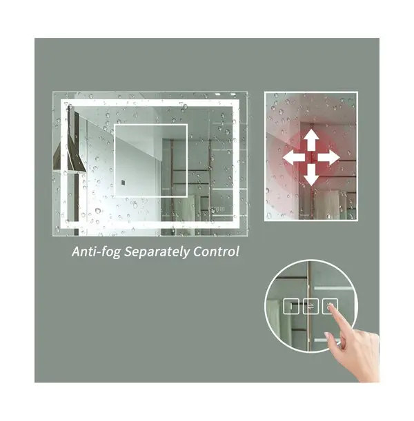 HAUSCHEN HOME 40 X 32 Inch Led Lighted Bathroom Mirror