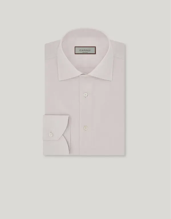 Canali Pale Pin Point Cotton Regular-fit Shirt - Pink