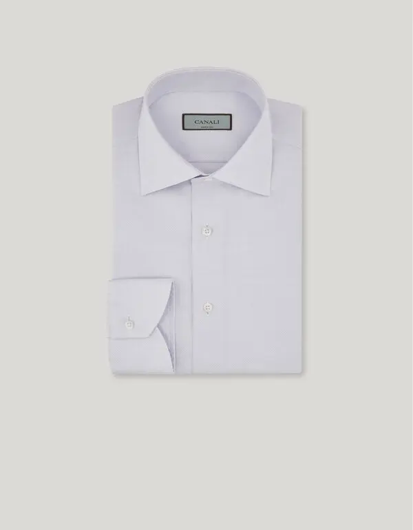 Canali Impeccabile Twill Cotton Regular-fit Formal Shirt - Light Blue