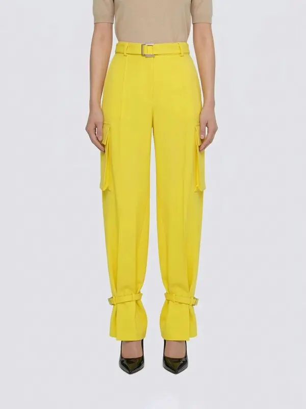 Attico Belted Cargo Trousers - Yellow