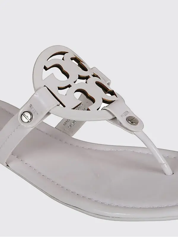 Tory Burch Miller Leather Flip Flops - White