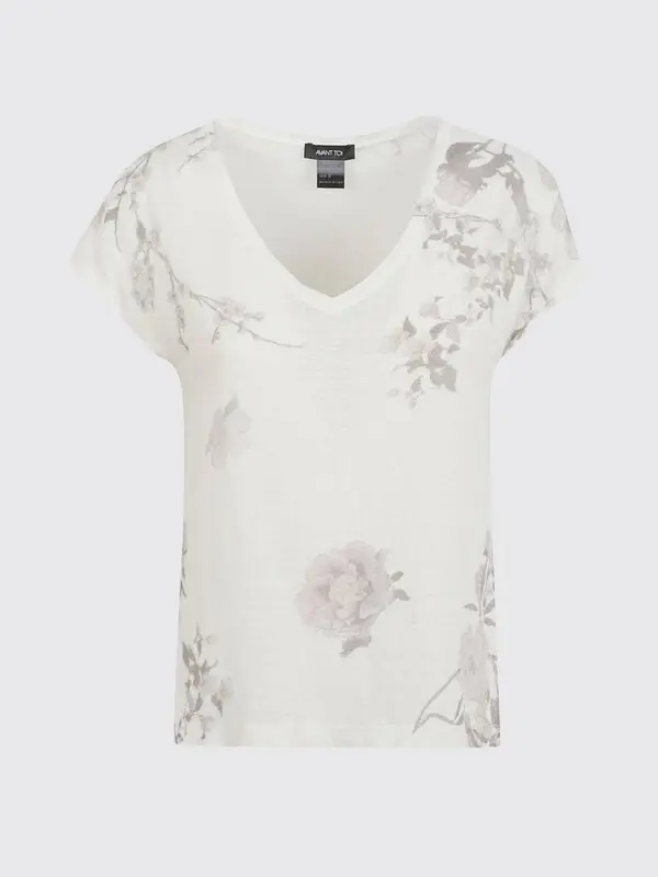 Avant Toi T-shirt With Floral Print - Brown