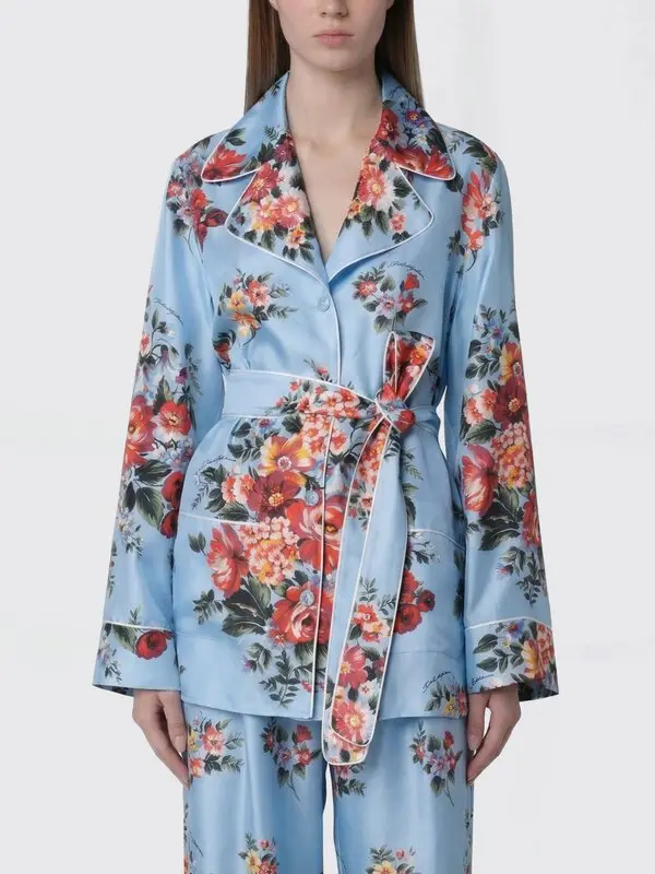 Dolce & Gabbana Floral Print Belted Shirt