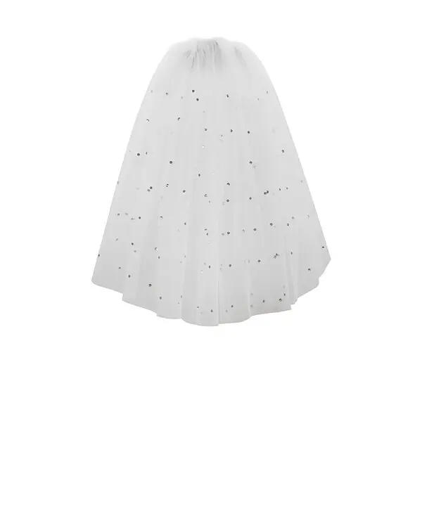 MISS CIRCLE Sparkling Short Veil - White