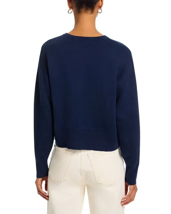 525 America Genevieve Solid Drop Shoulder Henley Sweater