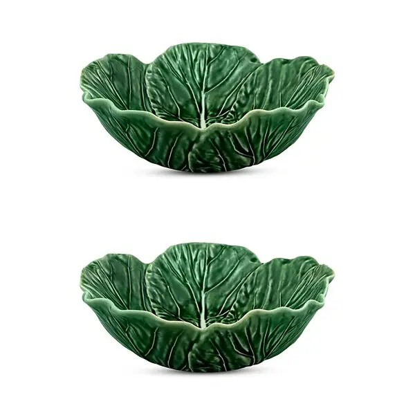 BORDALLO PINHEIRO Cabbage Individual Salad Bowl, Set Of 2 - Green