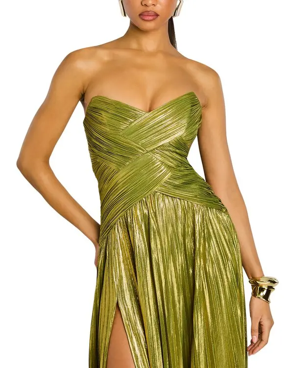 Retrofete Stephie Metallic Dress - Metallic Peridot