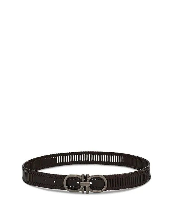 FERRAGAMO Infinity Buckle Slotted Belt - Nero