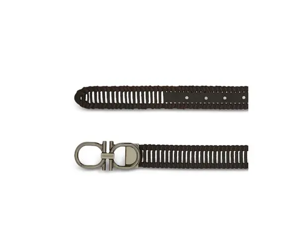 FERRAGAMO Infinity Buckle Slotted Belt - Nero