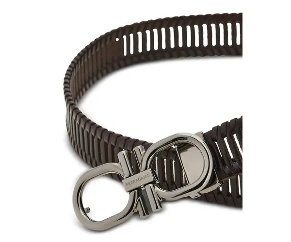 FERRAGAMO Infinity Buckle Slotted Belt - Nero