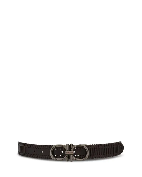 FERRAGAMO Infinity Buckle Slotted Belt - Nero