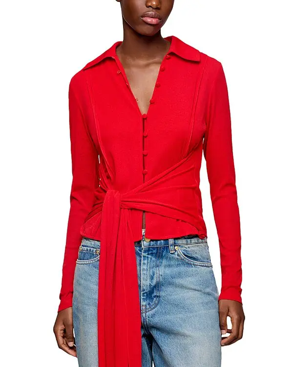 GANNI Mesh Shirt - Goji Berry
