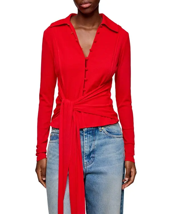 GANNI Mesh Shirt - Goji Berry