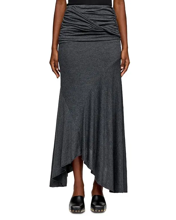 GANNI Draped Long Skirt - Phantom