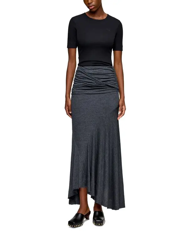 GANNI Draped Long Skirt - Phantom