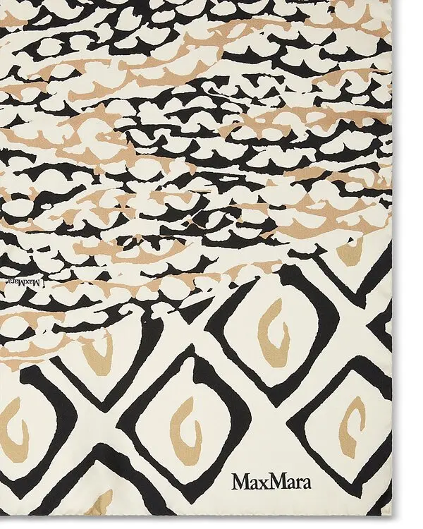 Max Mara Mxacarre90w1 Printed Silk Scarf - Black
