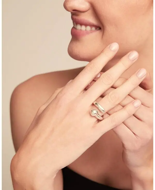 UNODE50 Nail Swirl Ring - Silver