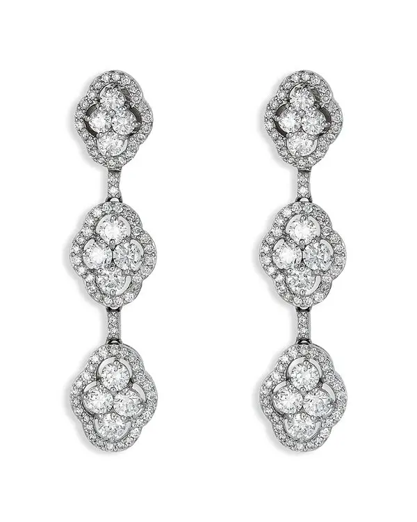 Piranesi 18k Diamond Maison Three Tier Earrings - White Gold